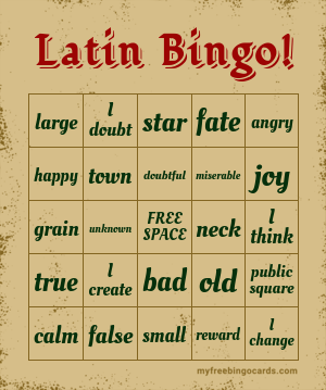 Latin Bingo!