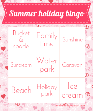 Summer holiday bingo