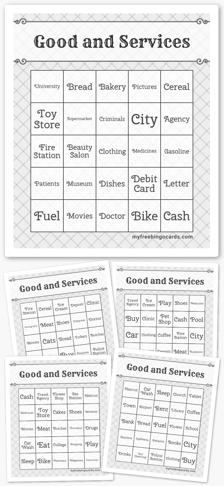 Virtual Good and Services Bingo