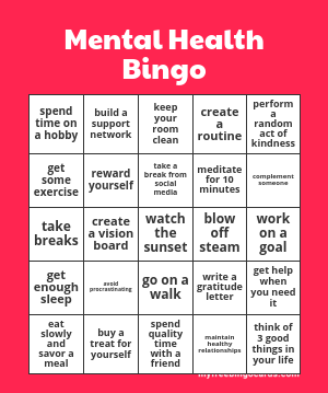 Mental Health Bingo