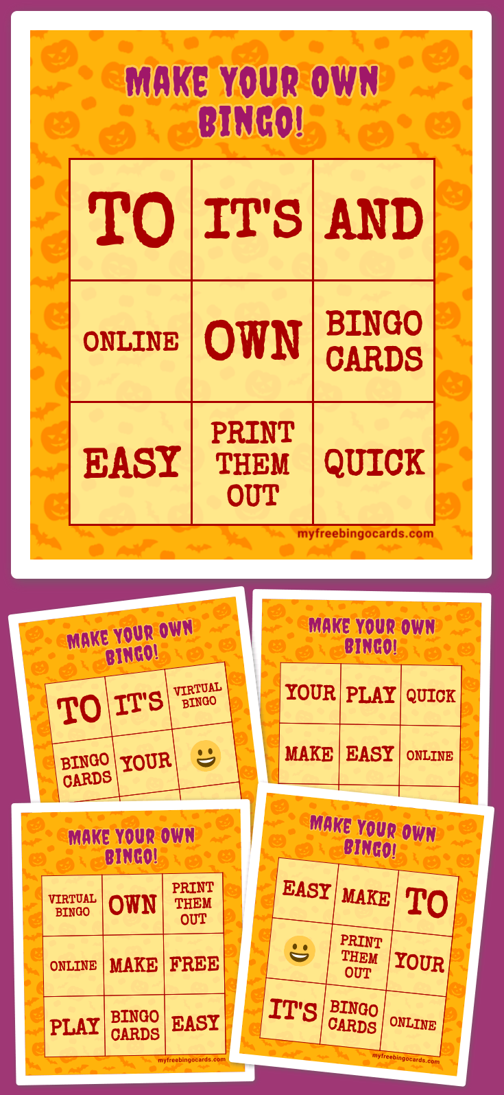 Virtual Make Your Own Bingo!