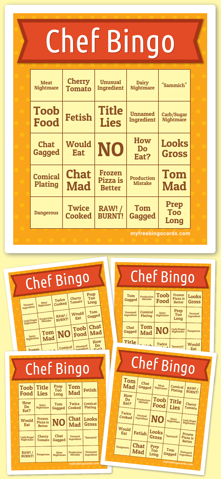 Virtual Chef Bingo