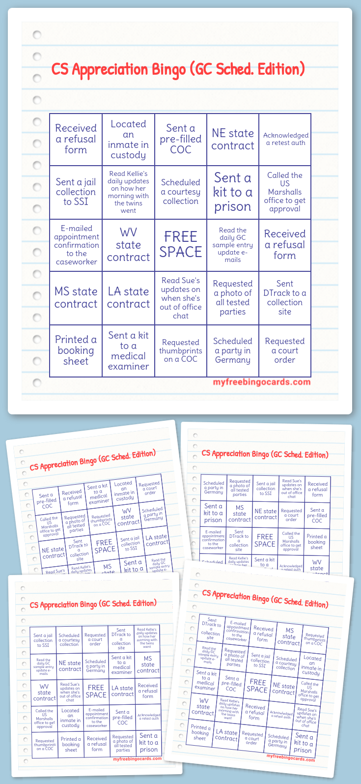 Virtual CS Appreciation Bingo (GC Sched. Edit…