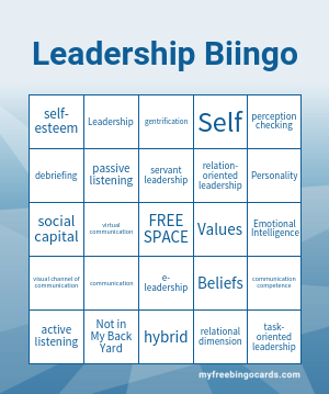 Print 100+ Leadership Biingo Bingo Cards