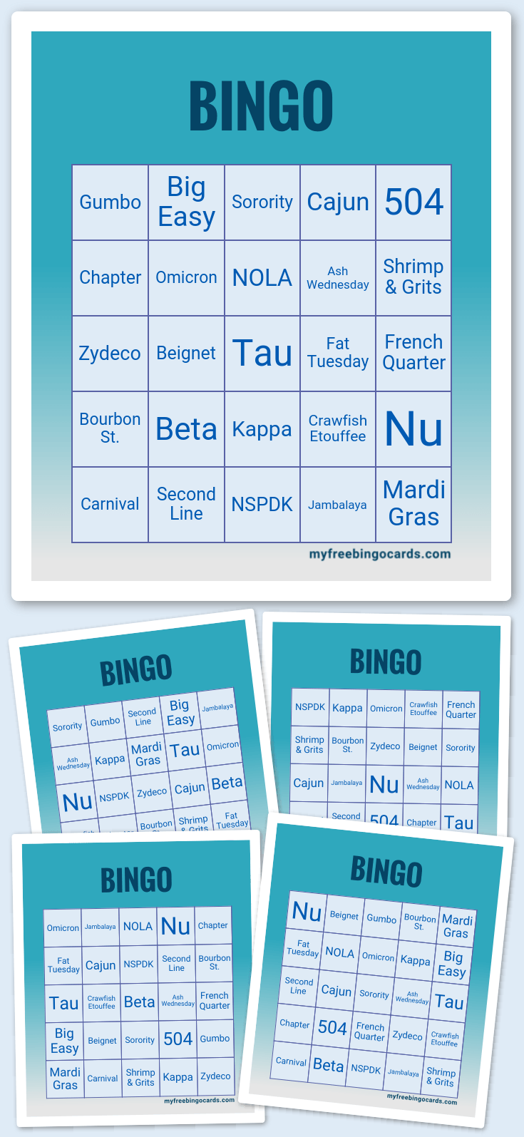 Virtual Virtual bingo card