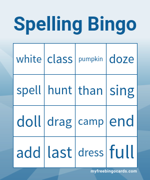 Print 100+ Spelling Bingo Cards
