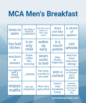MCA Men's Breakfast Bingo