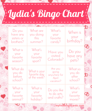 Lydia's Bingo Chart