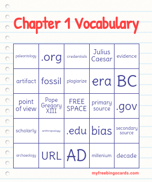 Chapter 1 Vocabulary Bingo