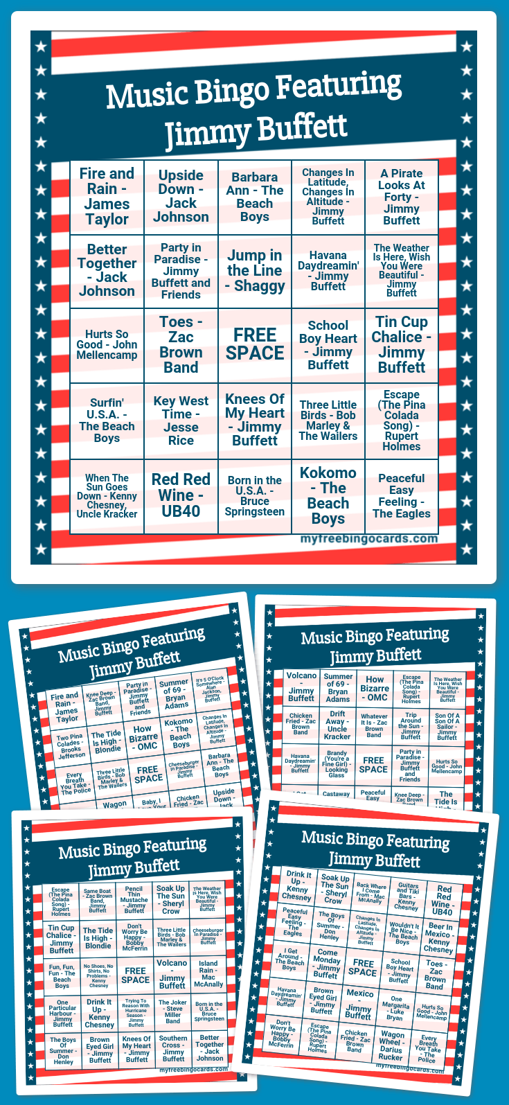 Virtual Music Bingo Featuring Jimmy Buffett