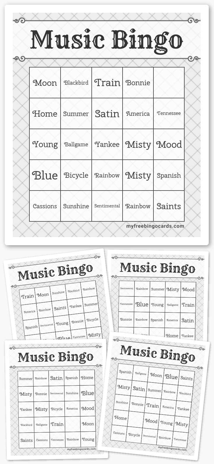 Virtual Music Bingo