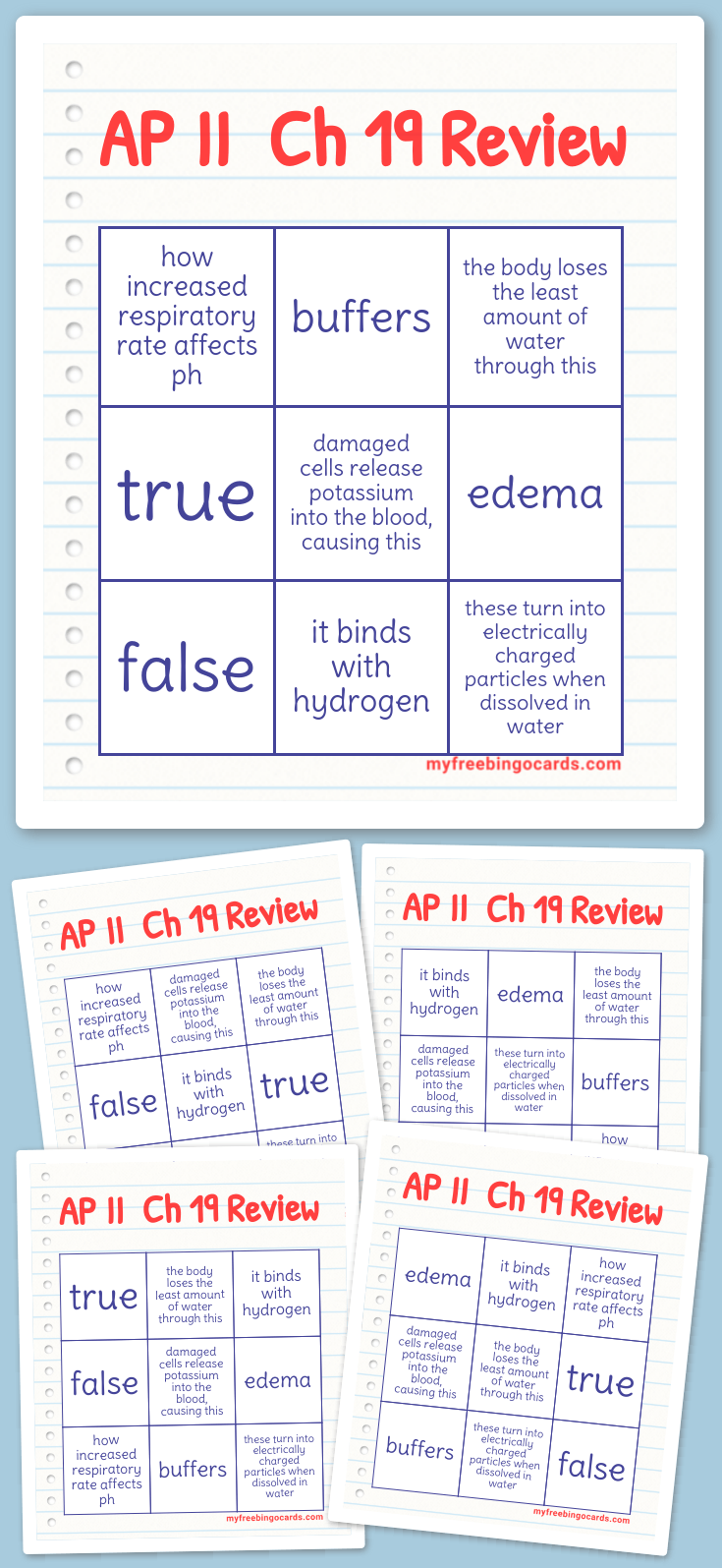 Virtual AP II Ch 19 Review Bingo