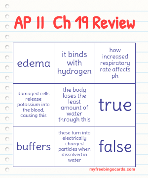 AP II Ch 19 Review Bingo