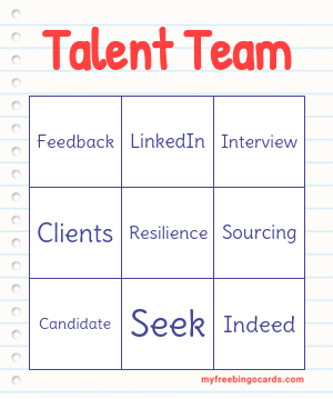 Talent Team Bingo