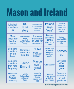 Print 100+ Mason and Ireland Bingo Cards