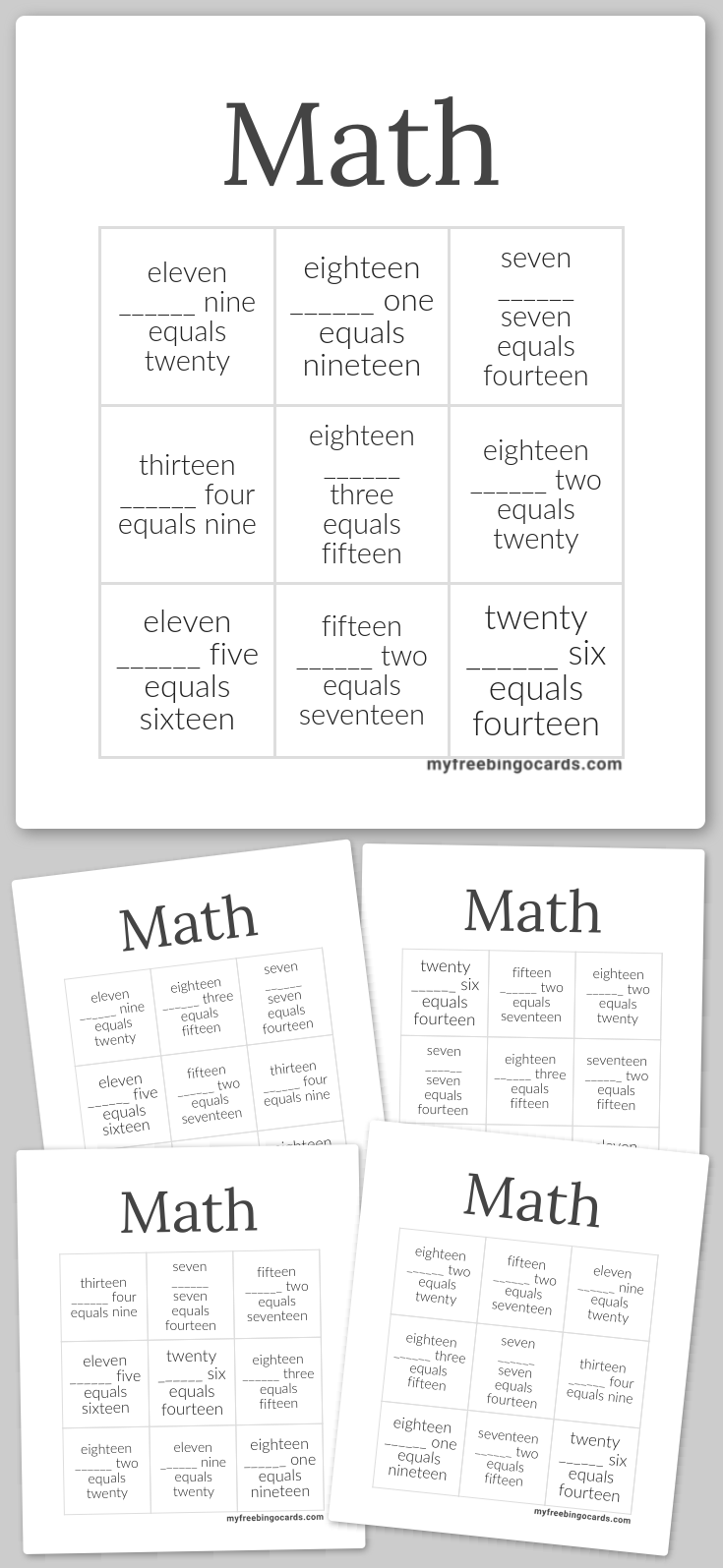 virtual-math-bingo