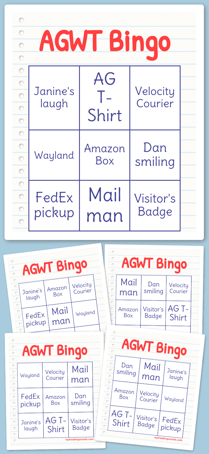 Virtual AGWT Bingo