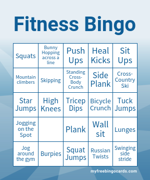 Print 100+ Fitness Bingo Cards