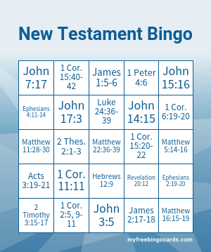 Print 100+ New Testament Bingo Cards
