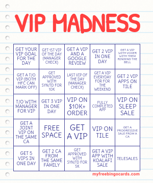 VIP MADNESS BINGO
