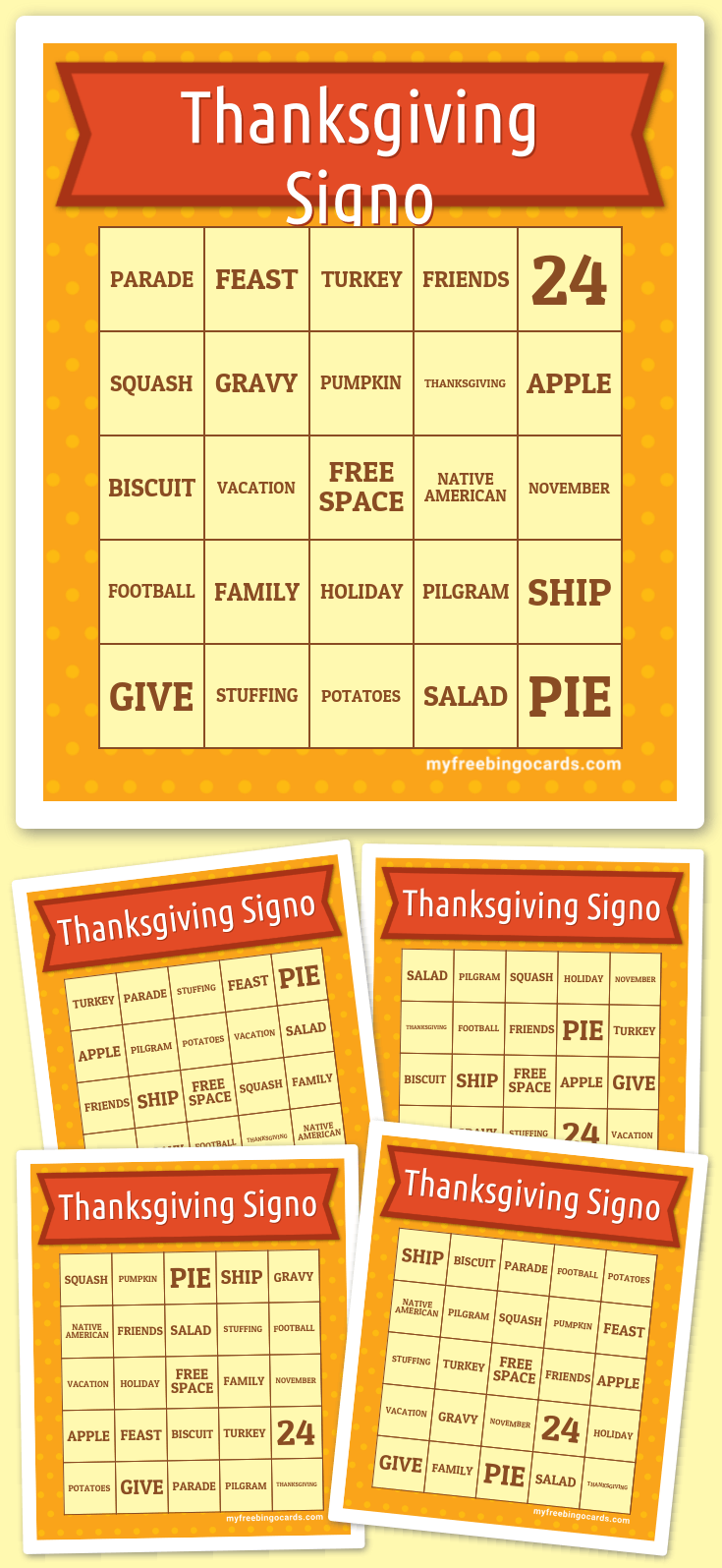 Virtual Thanksgiving Signo Bingo