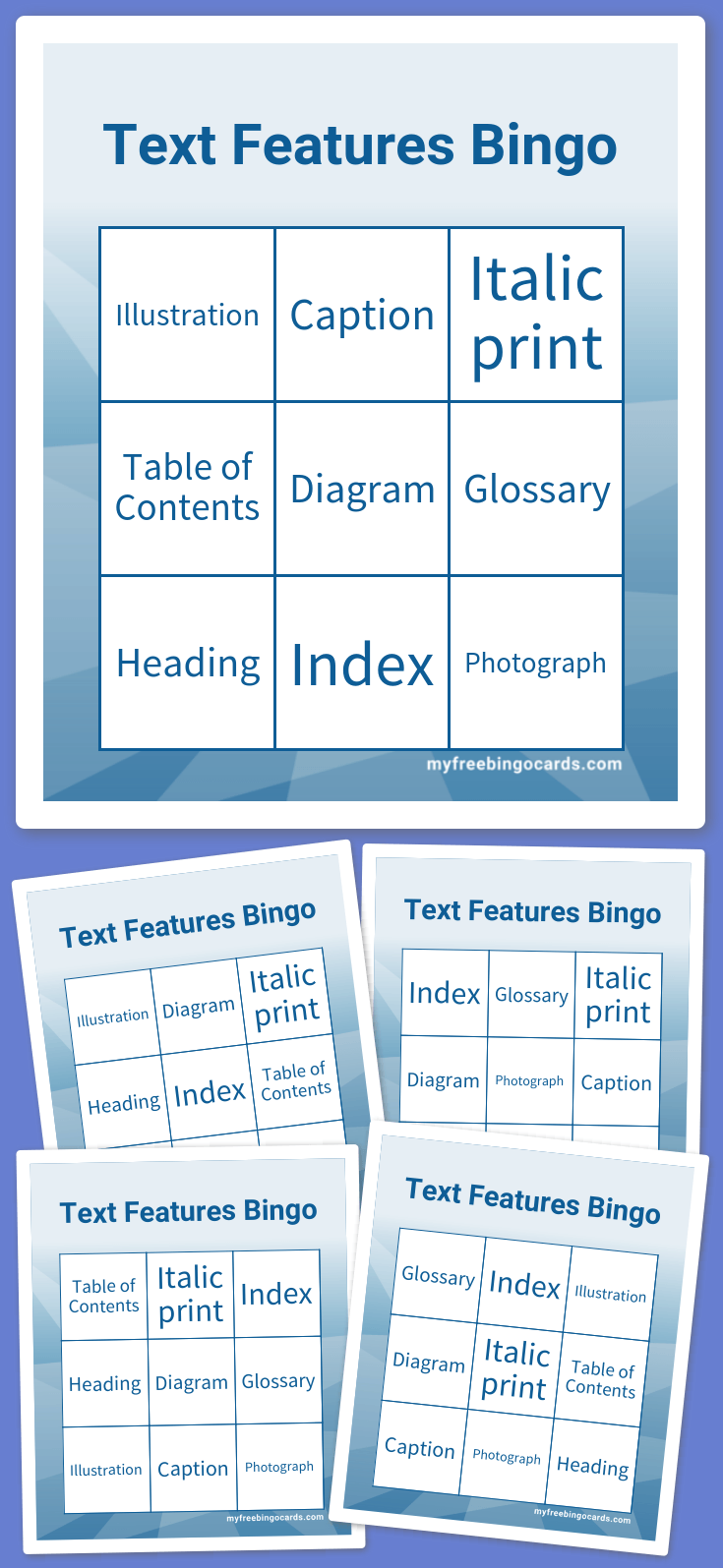 Virtual Text Features Bingo