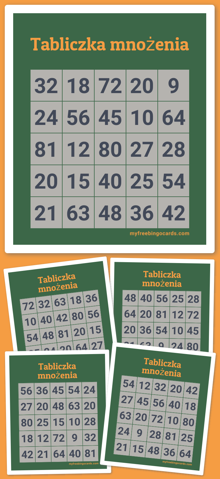 Virtual Tabliczka mnożenia Bingo