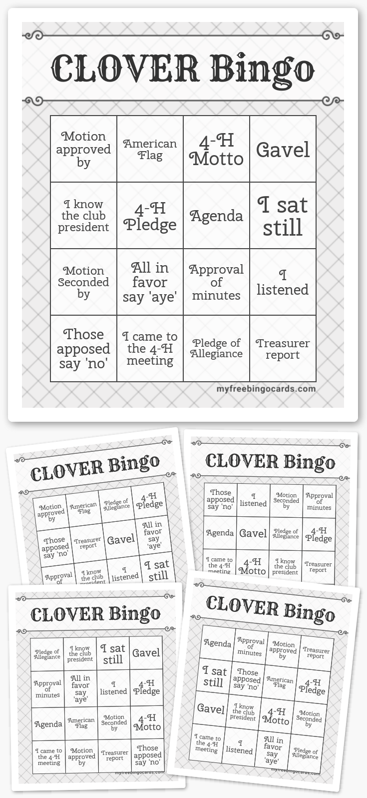 Virtual CLOVER Bingo