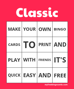 Bingo Card Themes Cards