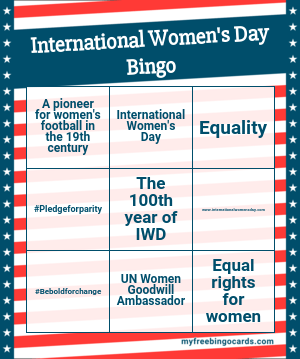 International Women's Day Bingo