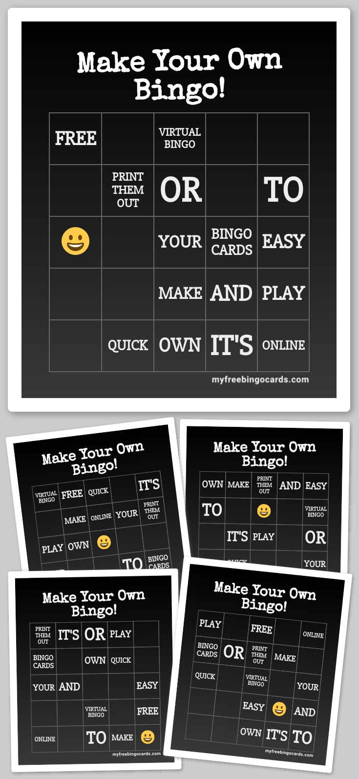 Virtual Make Your Own Bingo!