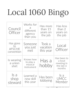 Local 1060 Bingo