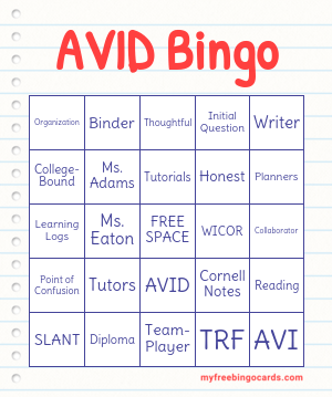AVID Bingo