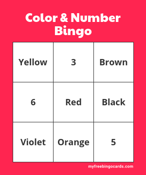 Color & Number Bingo