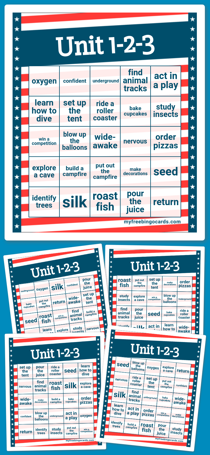 Virtual Unit 1-2-3 Bingo