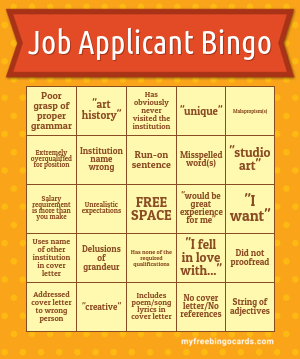 Print 100+ Job Applicant Bingo Cards