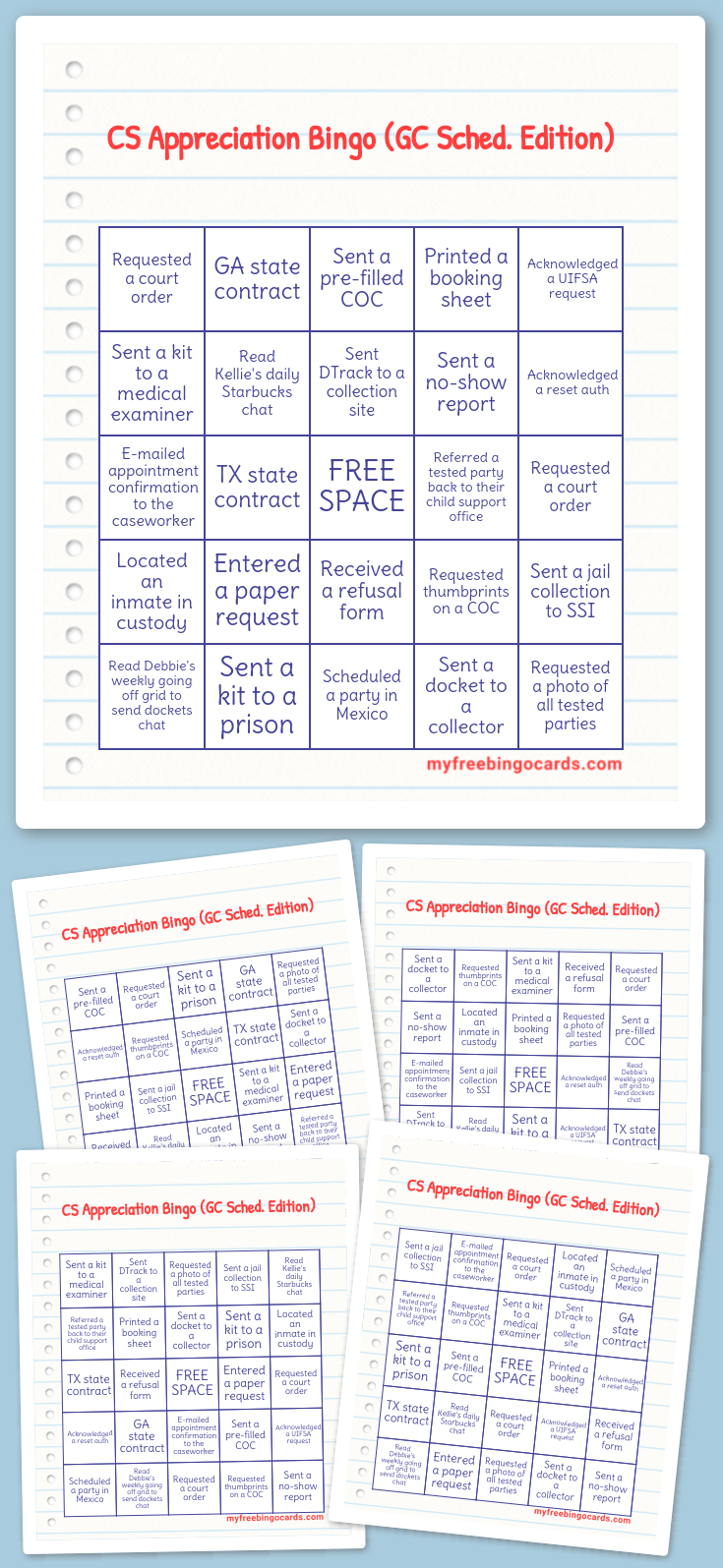Virtual CS Appreciation Bingo (GC Sched. Edit…