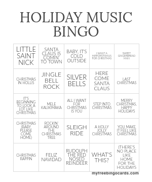 HOLIDAY MUSIC BINGO