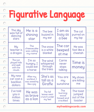 Figurative Language Bingo