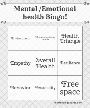 Print 100+ Mental /Emotional health Bingo! Cards