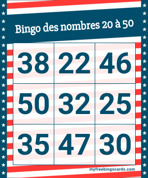 Print 100+ Bingo des nombres 20 à 50 Cards