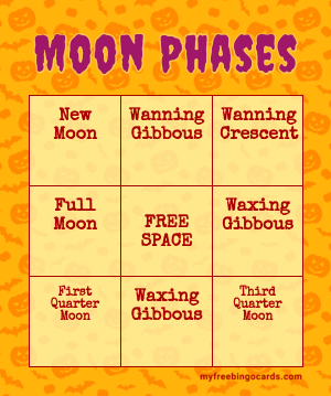 Moon Phases Bingo