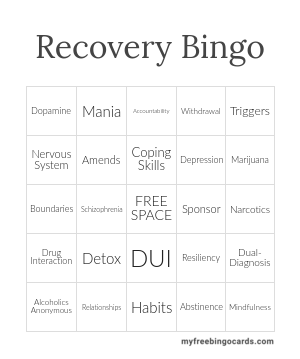Recovery Bingo