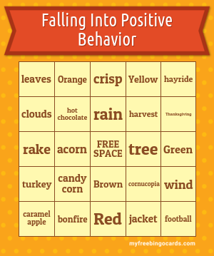 Falling Into Positive Behavior Bingo