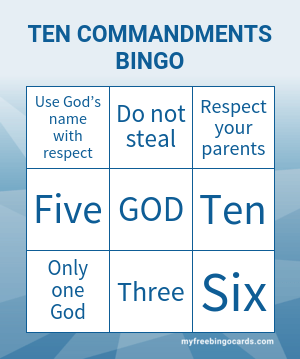 TEN COMMANDMENTS BINGO