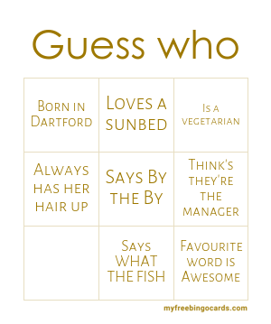 Guess who Bingo