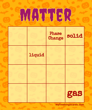 Matter Bingo