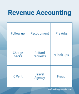 Print 100+ Revenue Accounting Bingo Cards