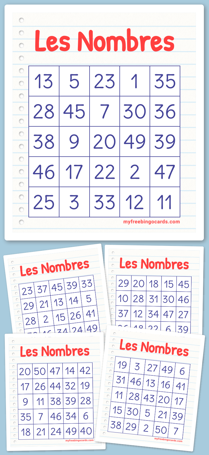 Virtual Les Nombres Bingo