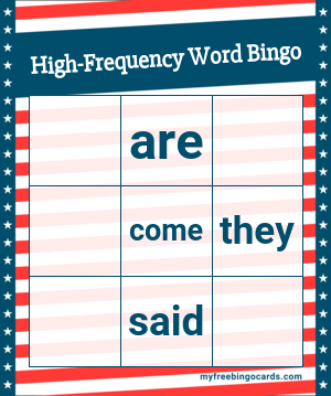 High-Frequency Word Bingo